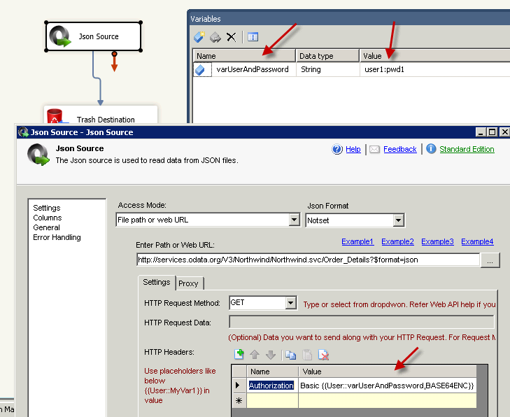 How To Pass BASE64 Encoded Authorization Header To Web Service