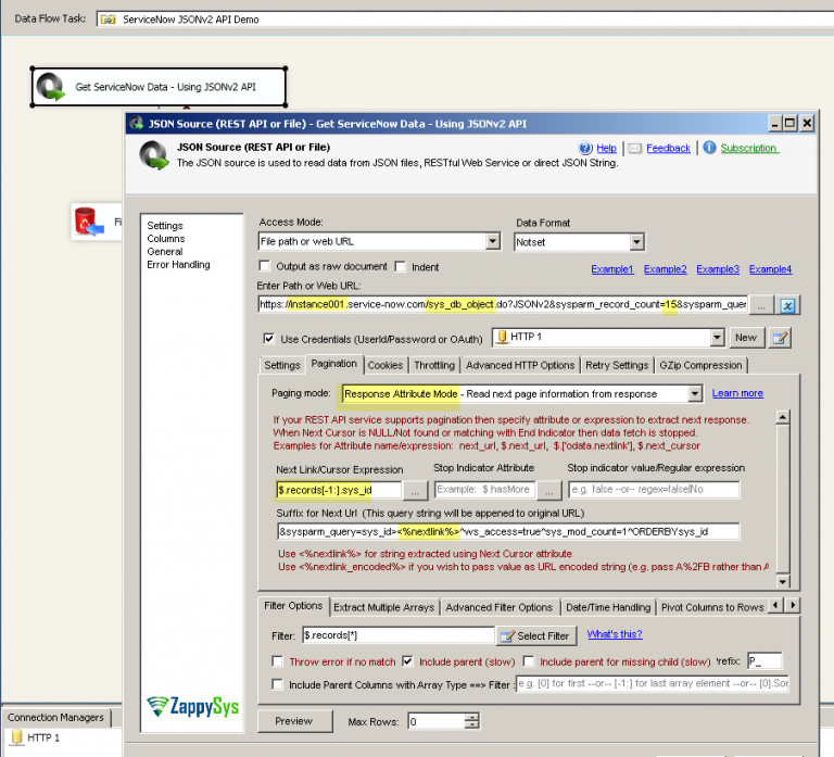 How To Read Data From Servicenow Rest Api Using Ssis Zappysys Blog