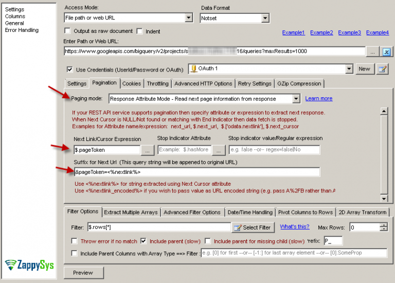 How to read / write data in Google BigQuery using SSIS | ZappySys Blog