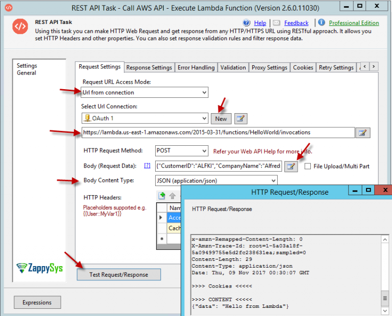How To Call Amazon Aws Api Using Ssis Ec2 Lambda Api Gateway Sqs Zappysys Blog