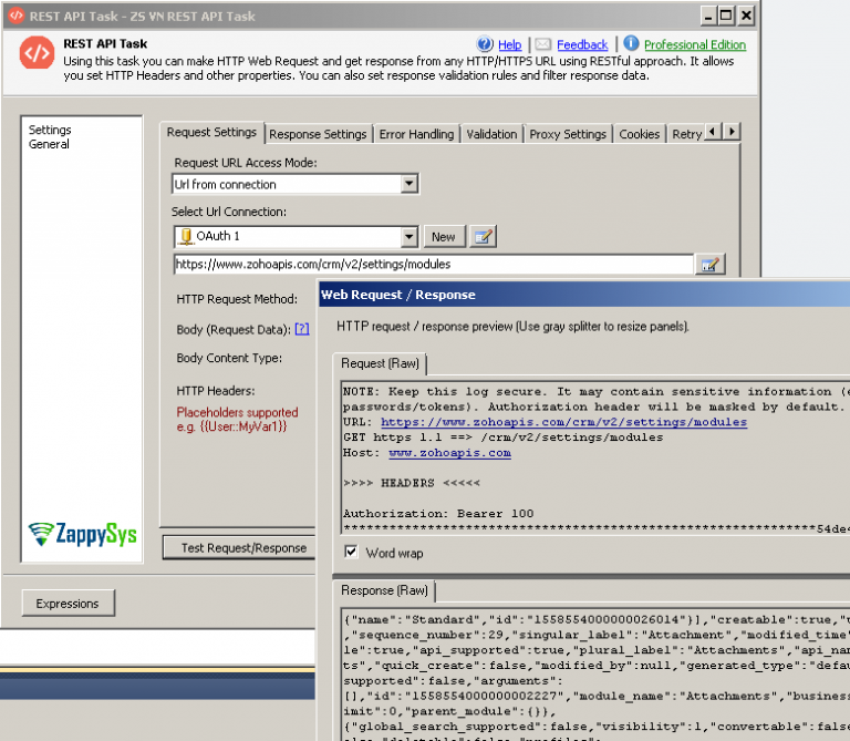 Read Write Zoho Crm Data Using Ssis Rest Api Call Zappysys Blog