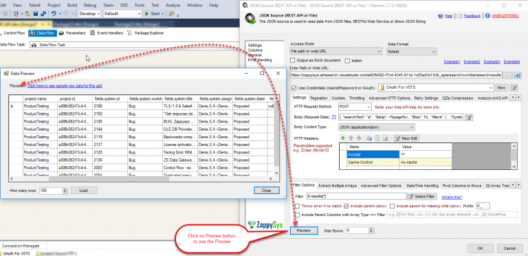Read Azure Devops Data In Ssis Vsts Tfs Online Call Rest Api Load To Sql Server