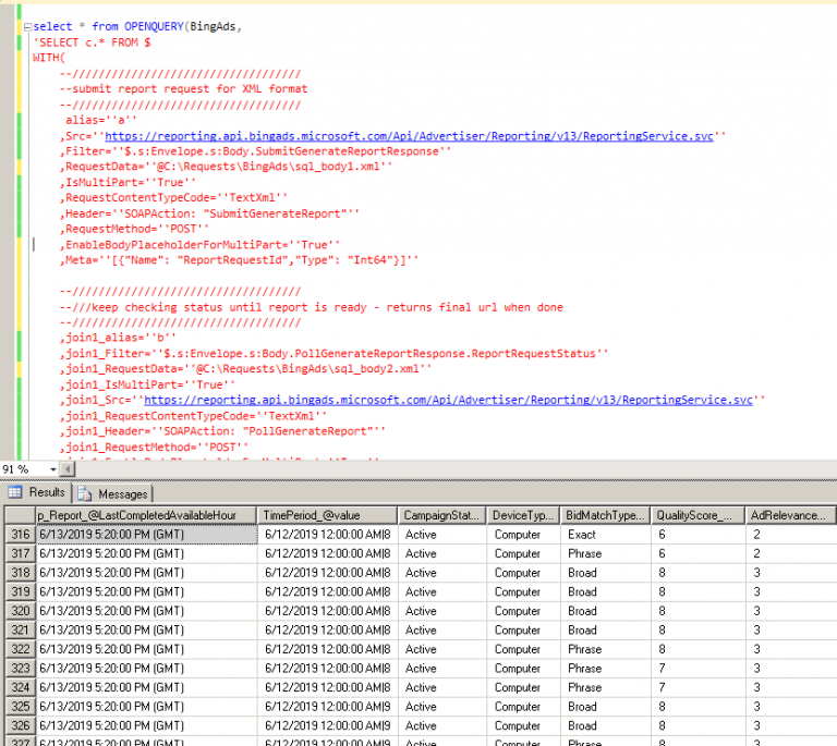 Import Bing Ads data into SQL Server (Performance Reports) | ZappySys Blog