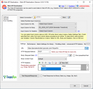 How to make Web API Destination dynamic (URL, Body, Headers) | ZappySys Blog