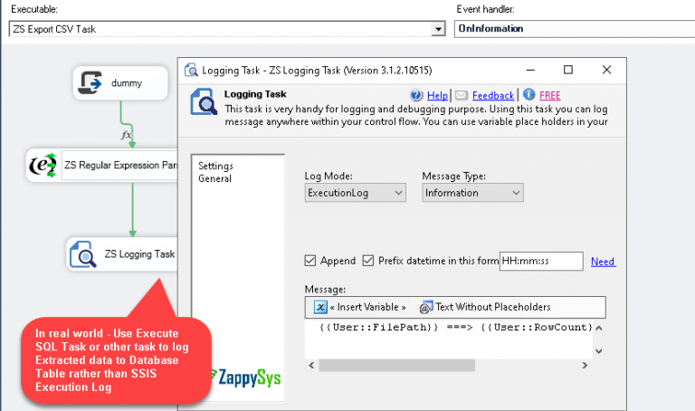 Extract Audit Data From Ssis Execution Log Eventhandler And Regular Expression Zappysys Blog