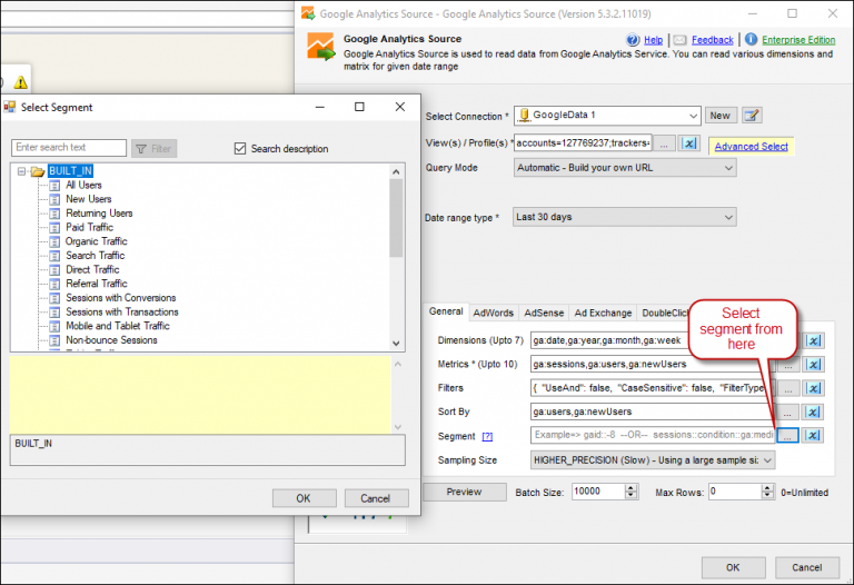SSIS Google Analytics Source Connector | ZappySys